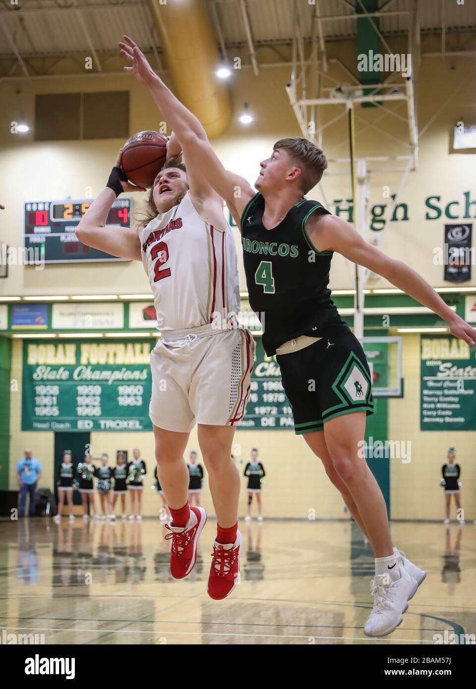 Basketball action with Blackfoot vs Minico High School at Boise, Idaho ...