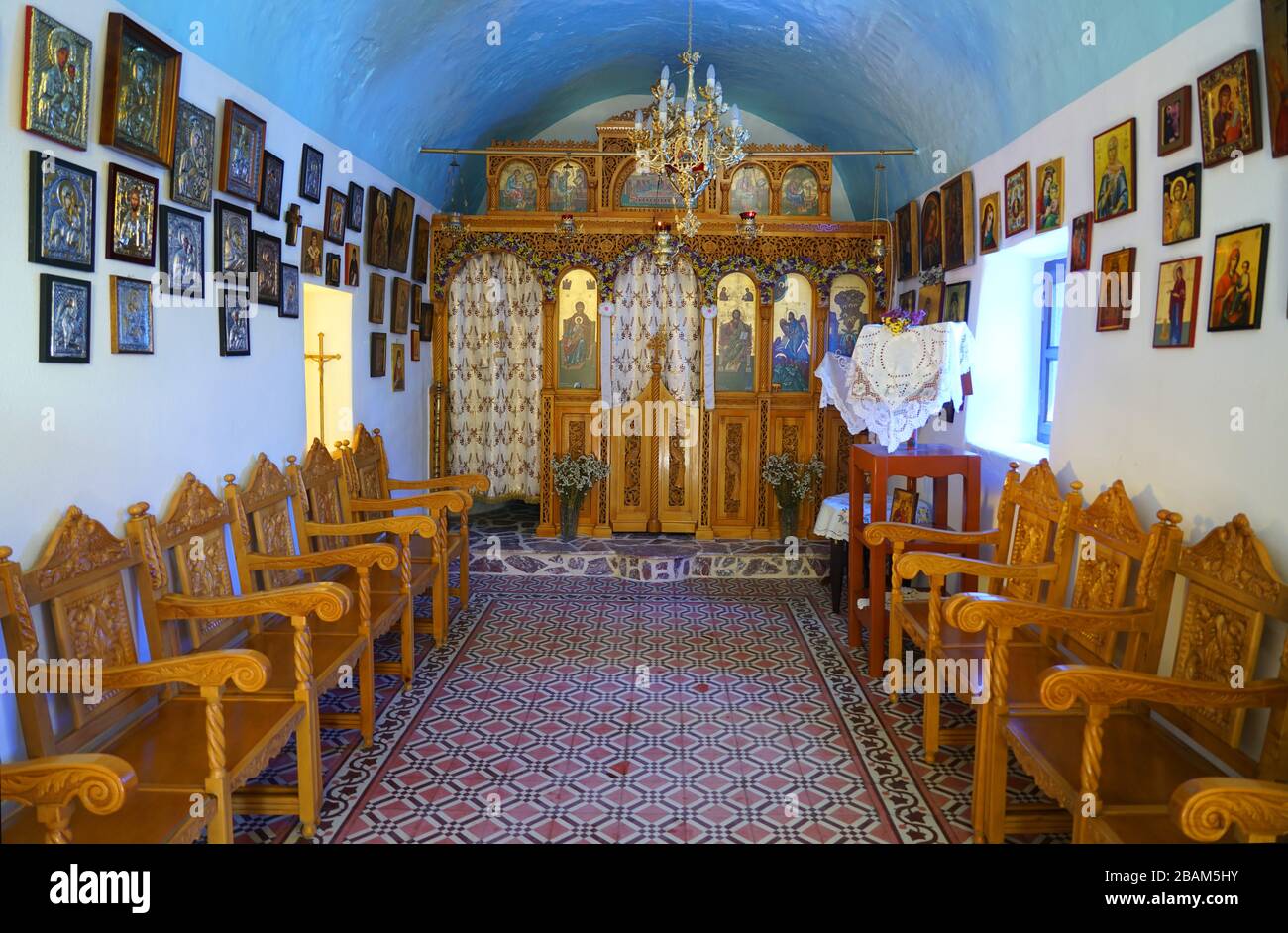Panagiá church, Fourni island, Dodecanese, Greece, Europe Stock Photo ...
