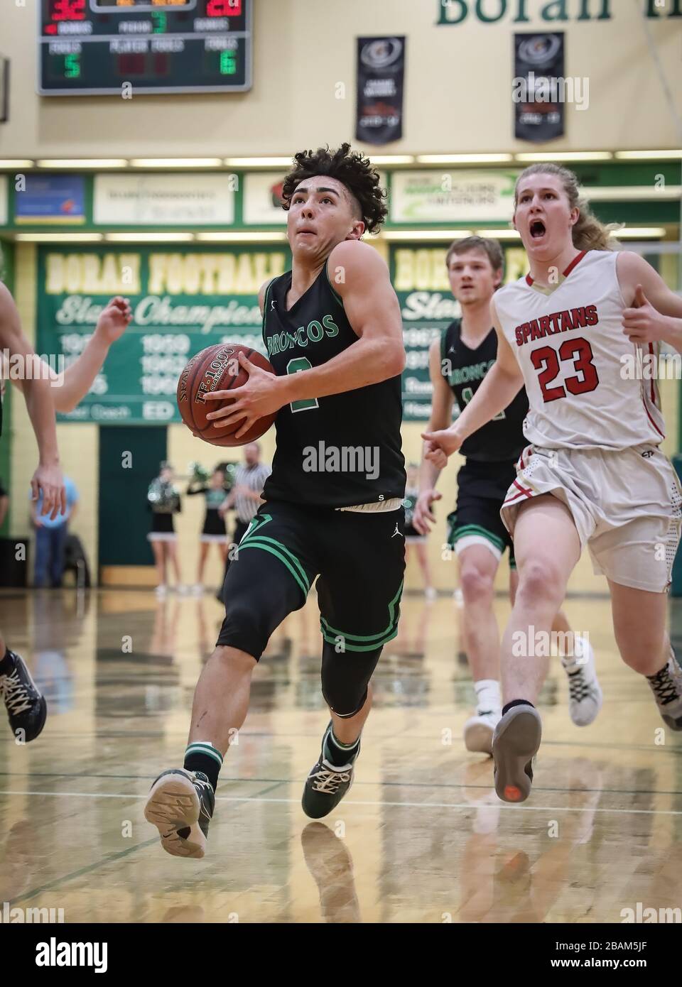 Basketball action with Blackfoot vs Minico High School at Boise, Idaho ...