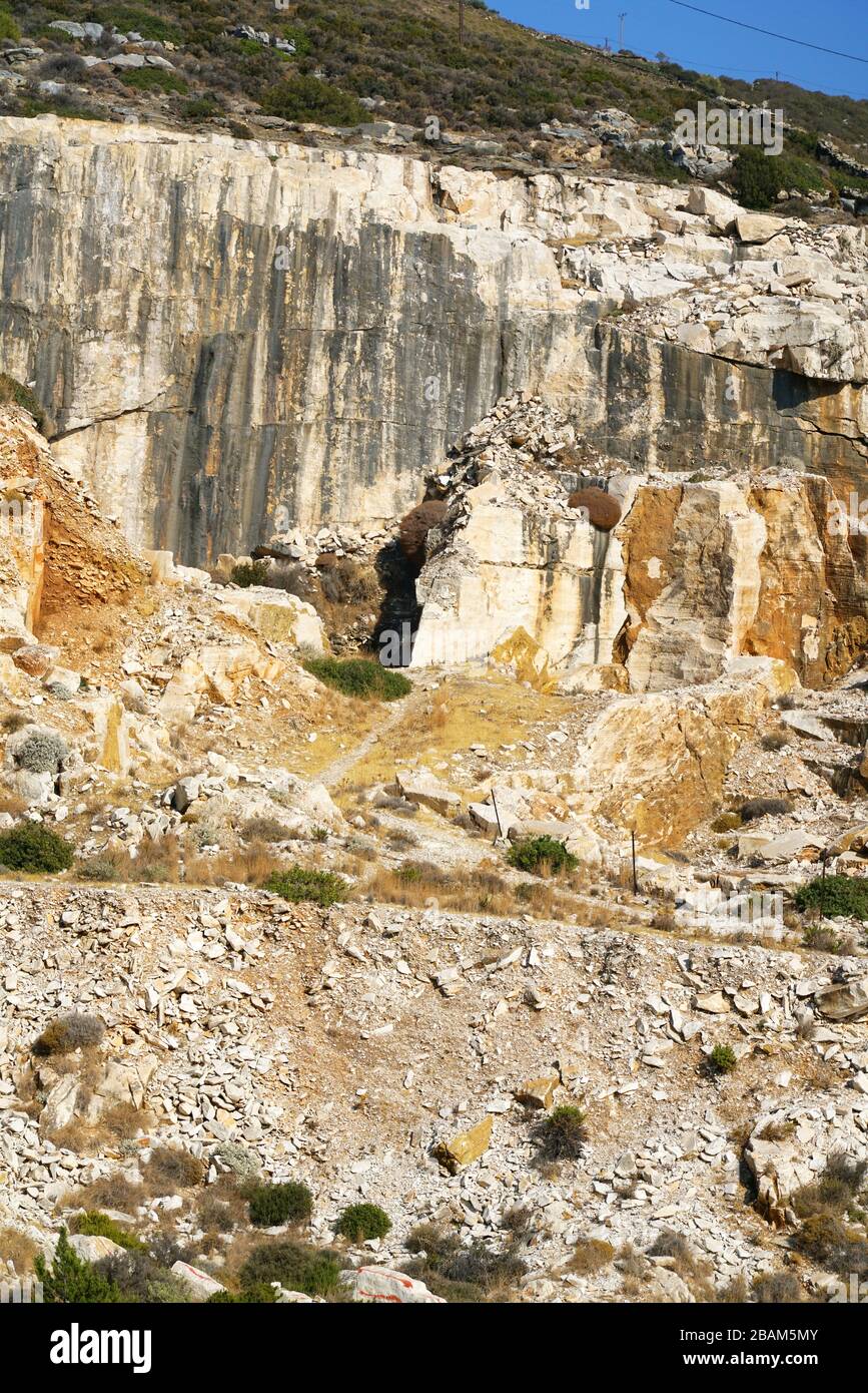 Petrokopio beach, old marble quarry used by the population of the Ions ...