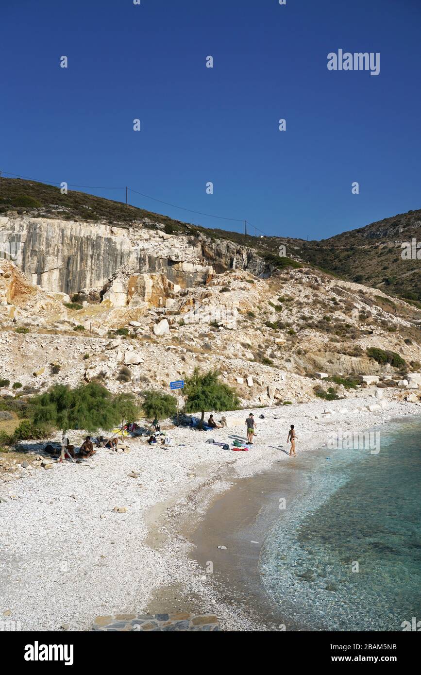Petrokopio beach, old marble quarry used by the population of the Ions ...