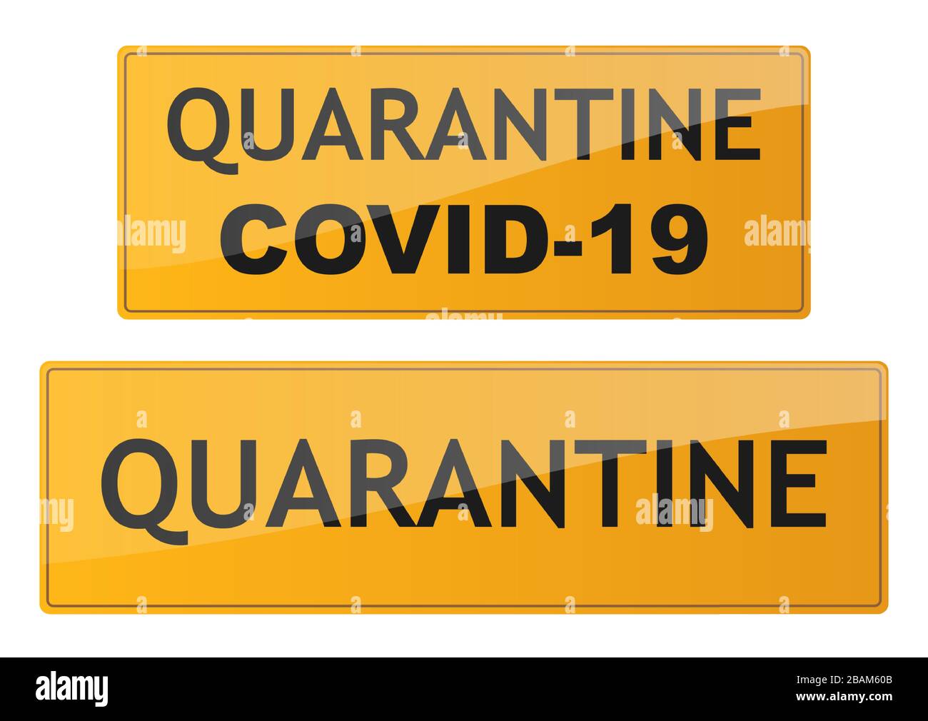 Quarantine signs set. Coronavirus danger signs. Covid-19 road sign ...