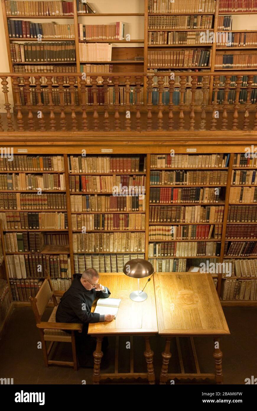 Library, Monestir de Montserrat, Montserrat, Catalonia, Europe Stock ...