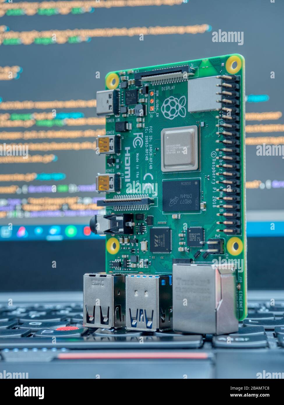 Galati, ROMANIA - March 22, 2020: Close-up of a Raspberry Pi 4 Model-B ...