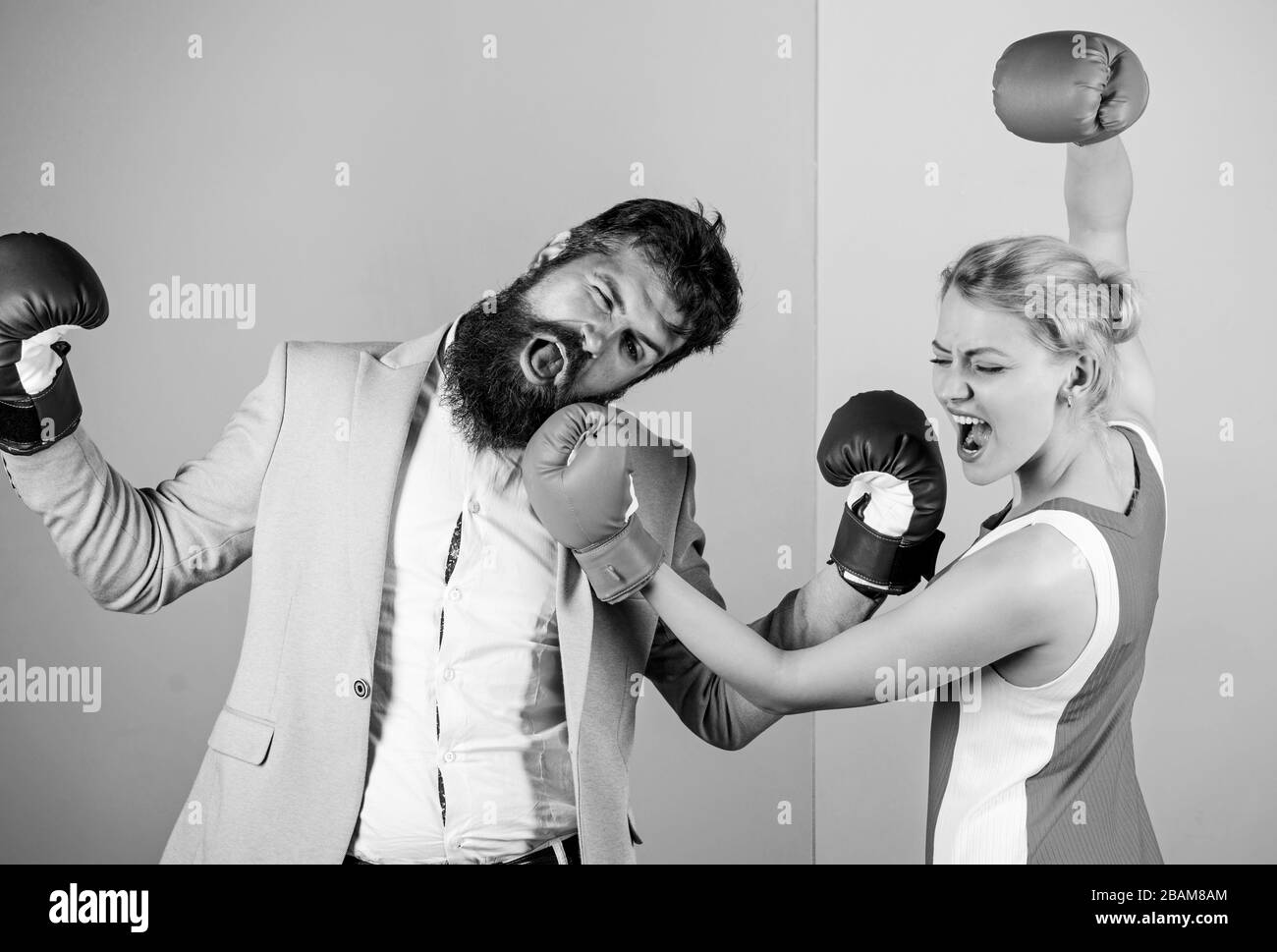 Gender battle. Gender equal rights. Gender equality. Man and woman ...