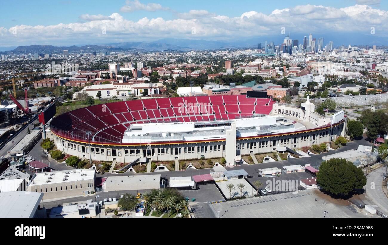 Los Angeles, United States. 21st Mar, 2020. General overall aerial view ...