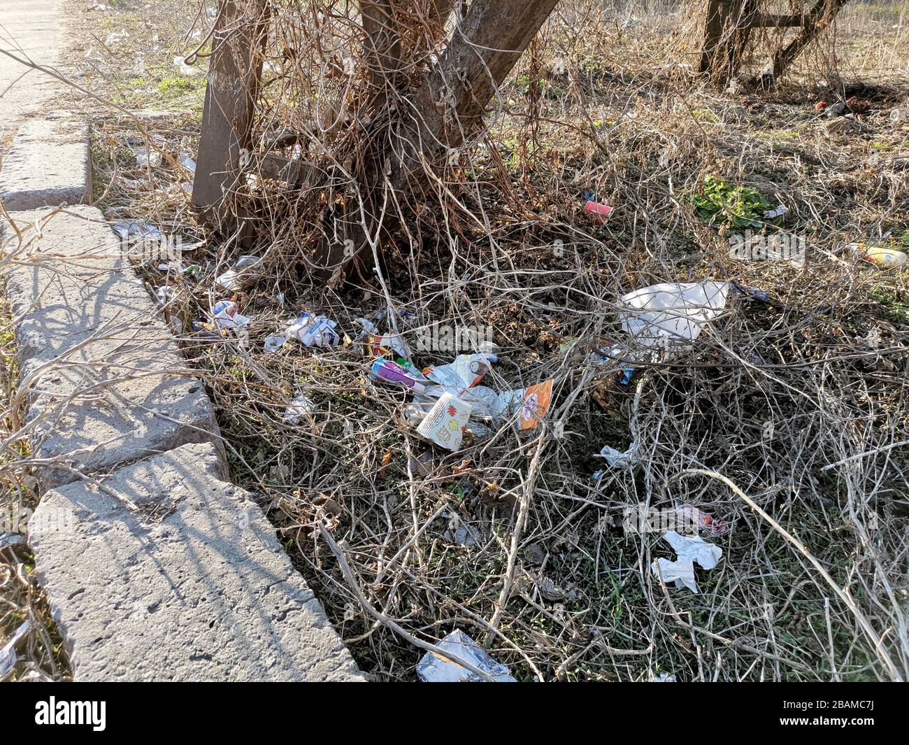 Dumped garbage and junk, enviromental problem Stock Photo - Alamy