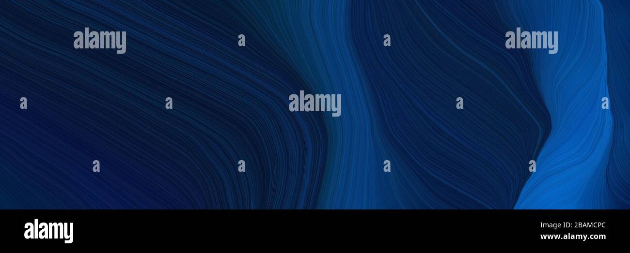 smooth creative banner with very dark blue, strong blue and midnight ...