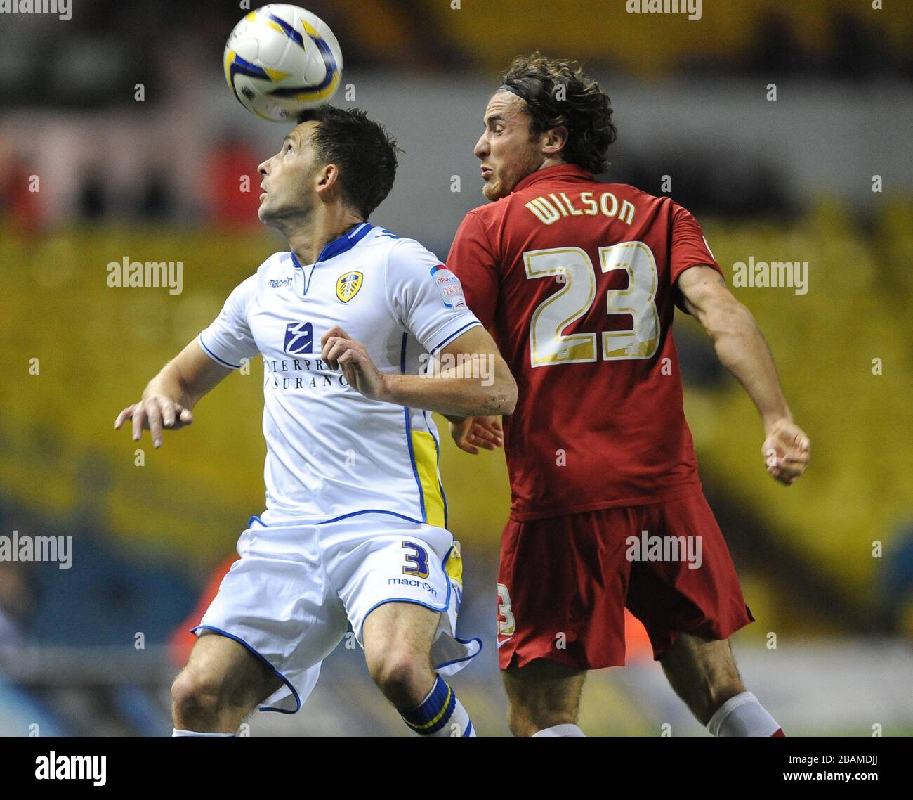 Leeds United's Adam Drury (left) and Charlton Athletic's Lawrie Wilson ...