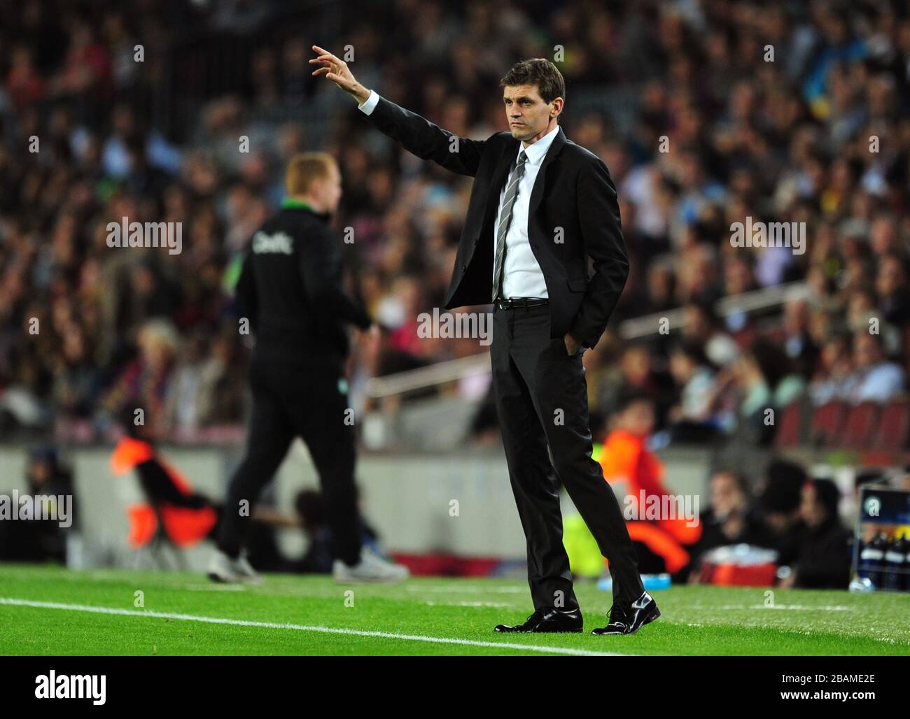 Barcelona manager Tito Vilanova on the touchline Stock Photo - Alamy