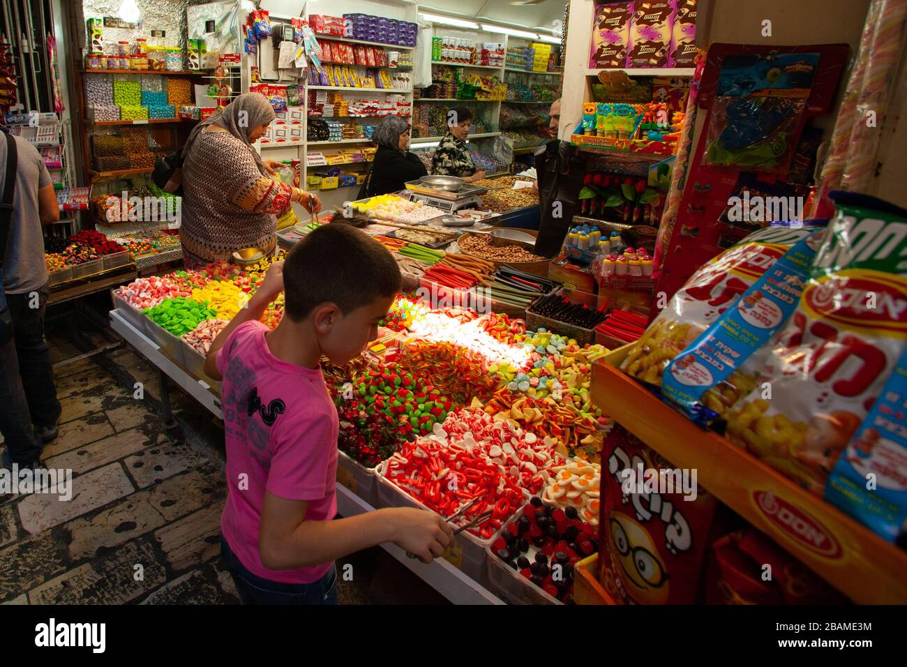 Candy in the bazaar in Old City of Jerusalem, Israel Stock Photo - Alamy