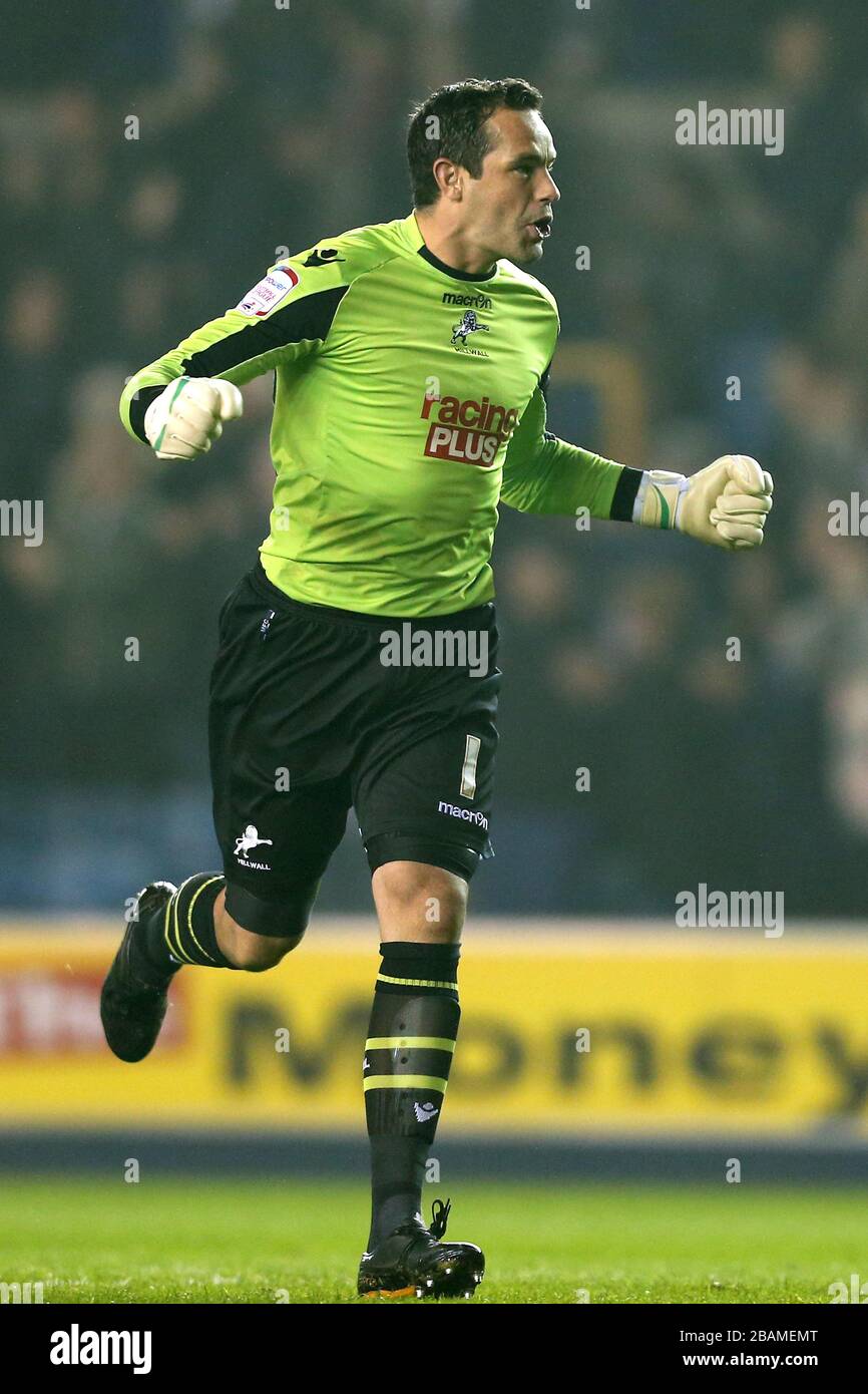 Millwall goalkeeper David Forde celebrates Stock Photo - Alamy
