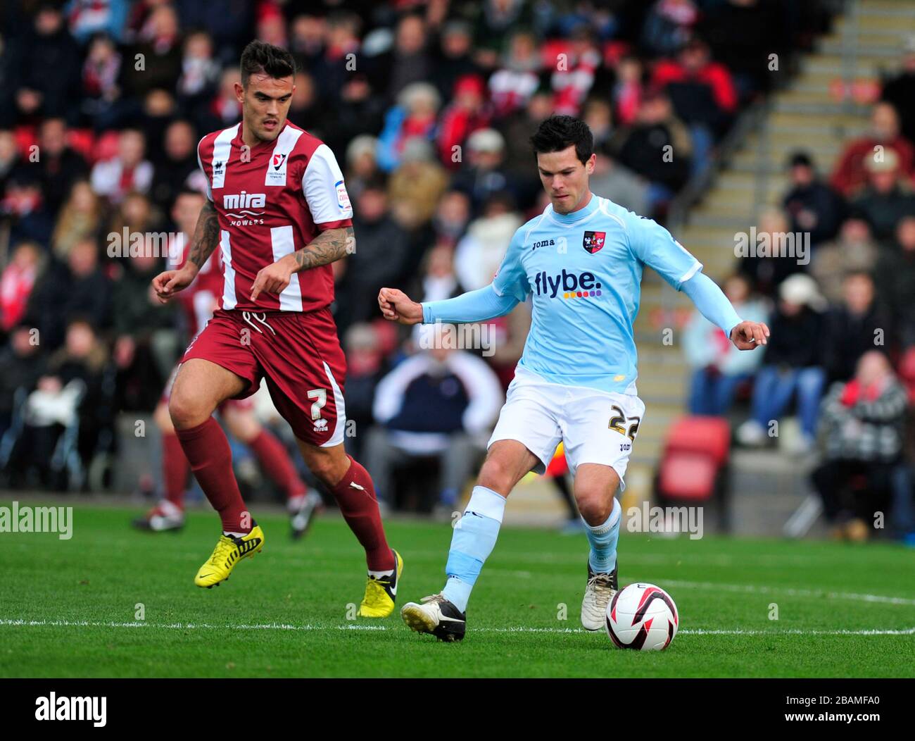 Cheltenham Town's Marlon Pack and Exeter City's Jimmy Keohane Stock ...