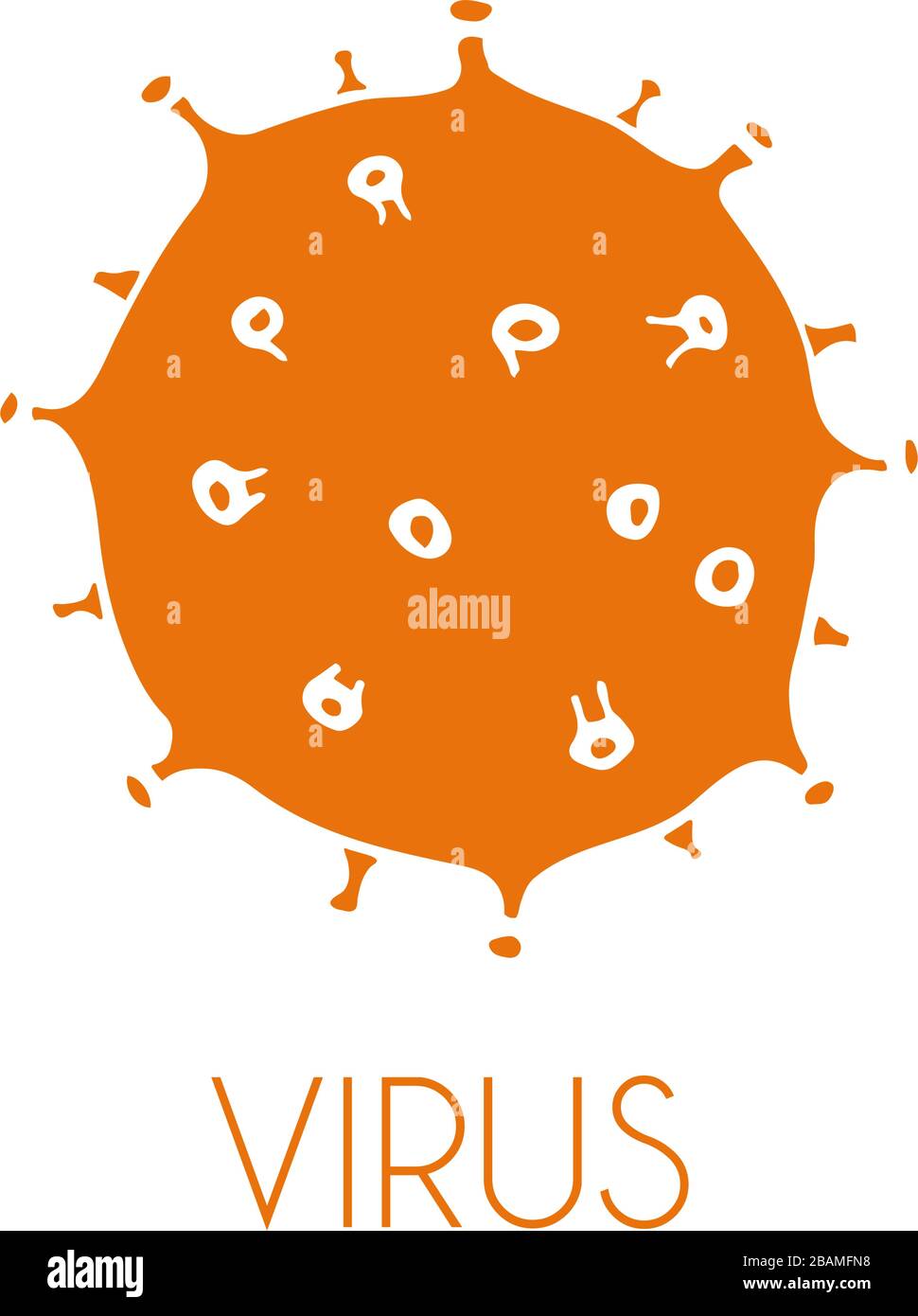 Virus or bacteria hand drawn icon. Coronavirus symbol. Simple doodle ...