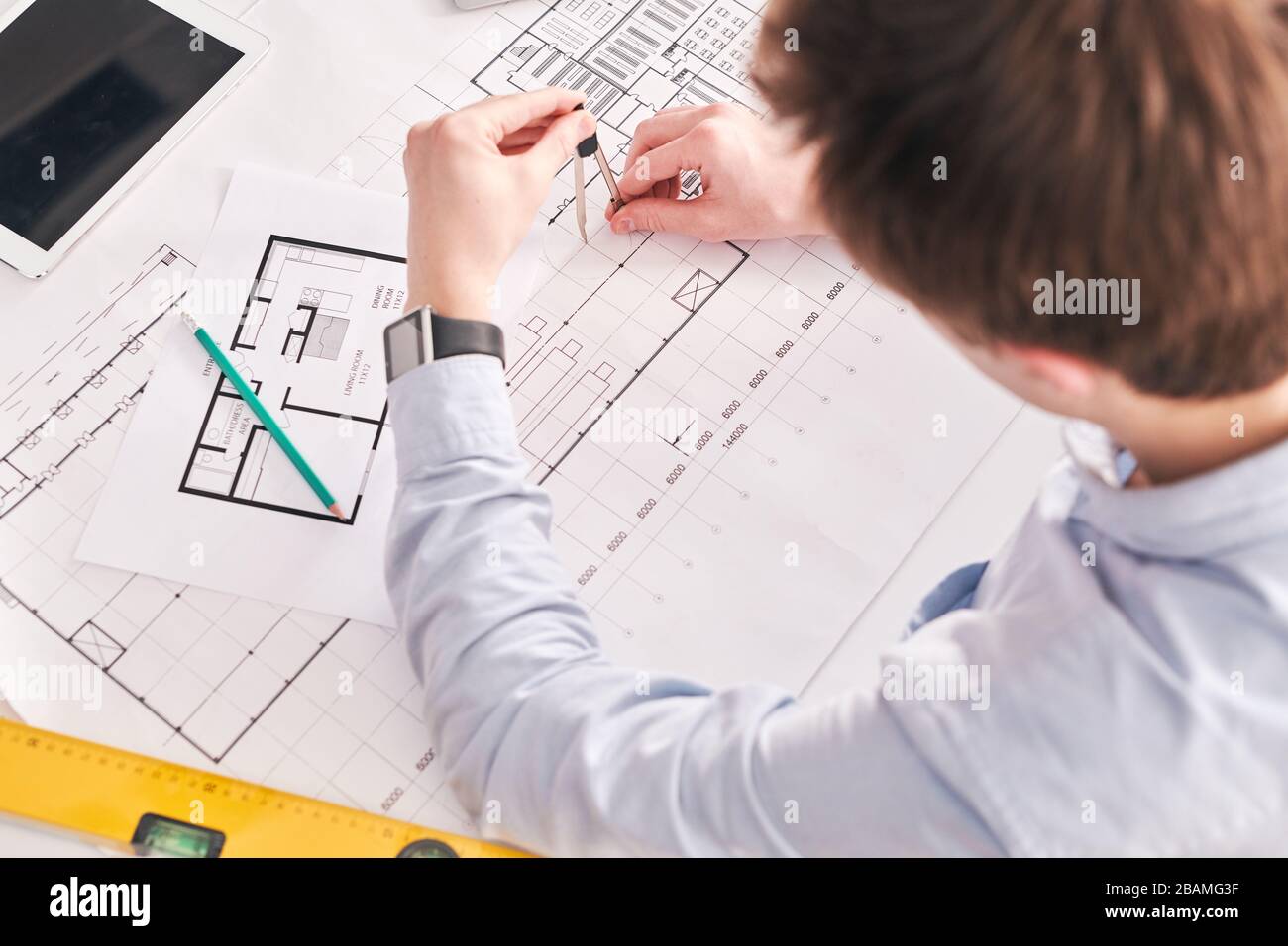 Architect plan view hi-res stock photography and images - Alamy