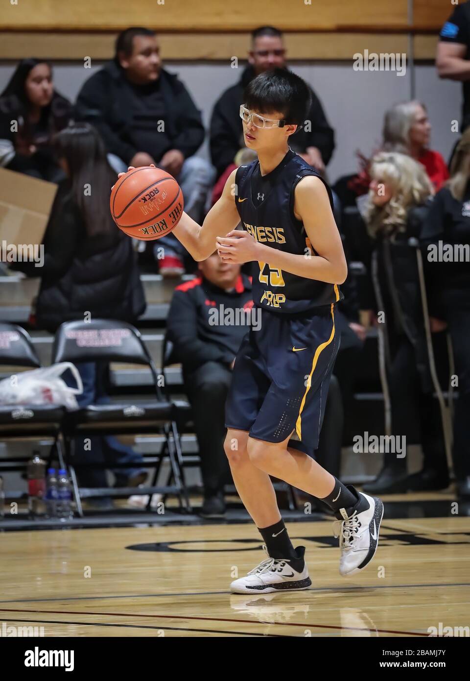 Basketball action with Lakeside vs Genesis Prep High School in Coeur d ...