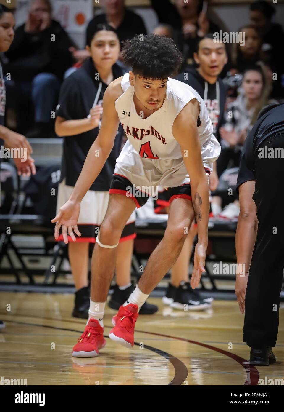 Basketball action with Lakeside vs Genesis Prep High School in Coeur d ...
