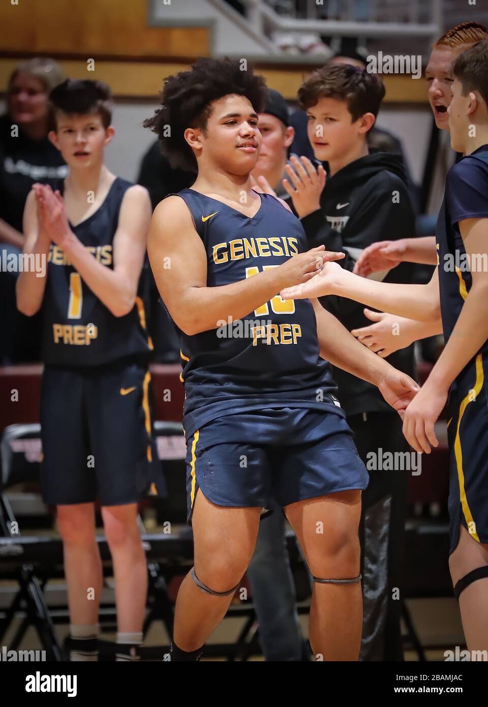 Basketball action with Lakeside vs Genesis Prep High School in Coeur d ...
