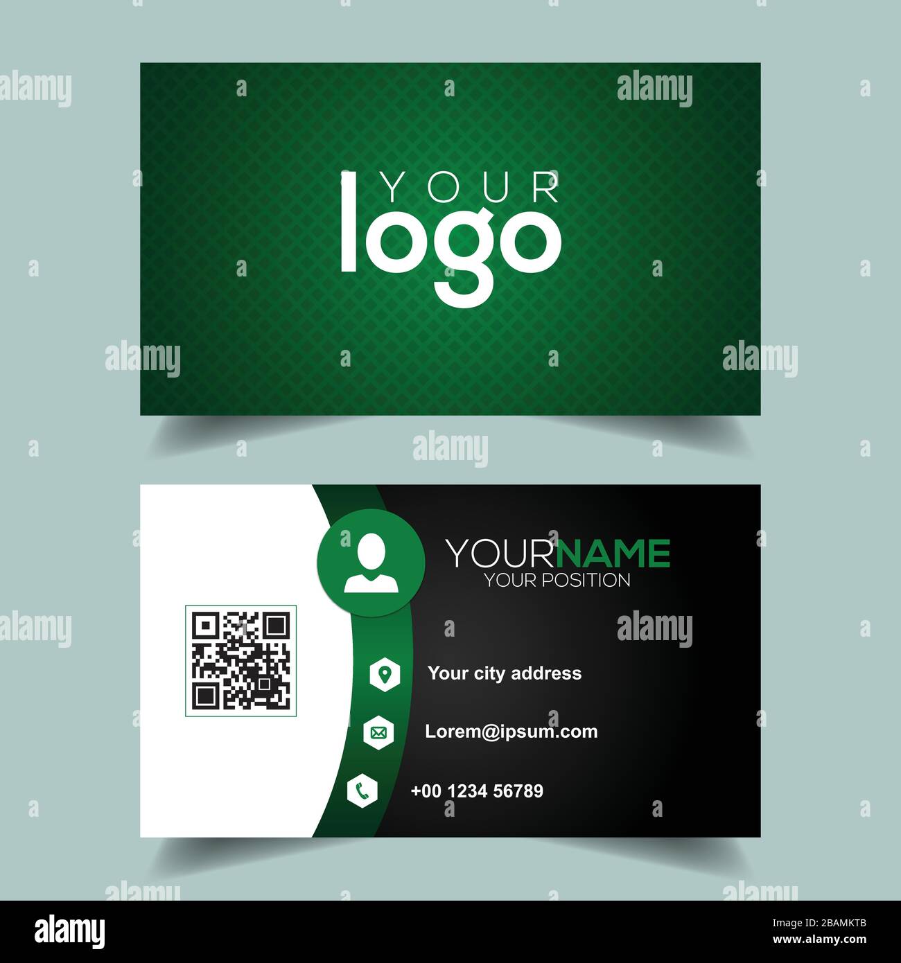 Green nature health care business card template Stock Vector Image ...