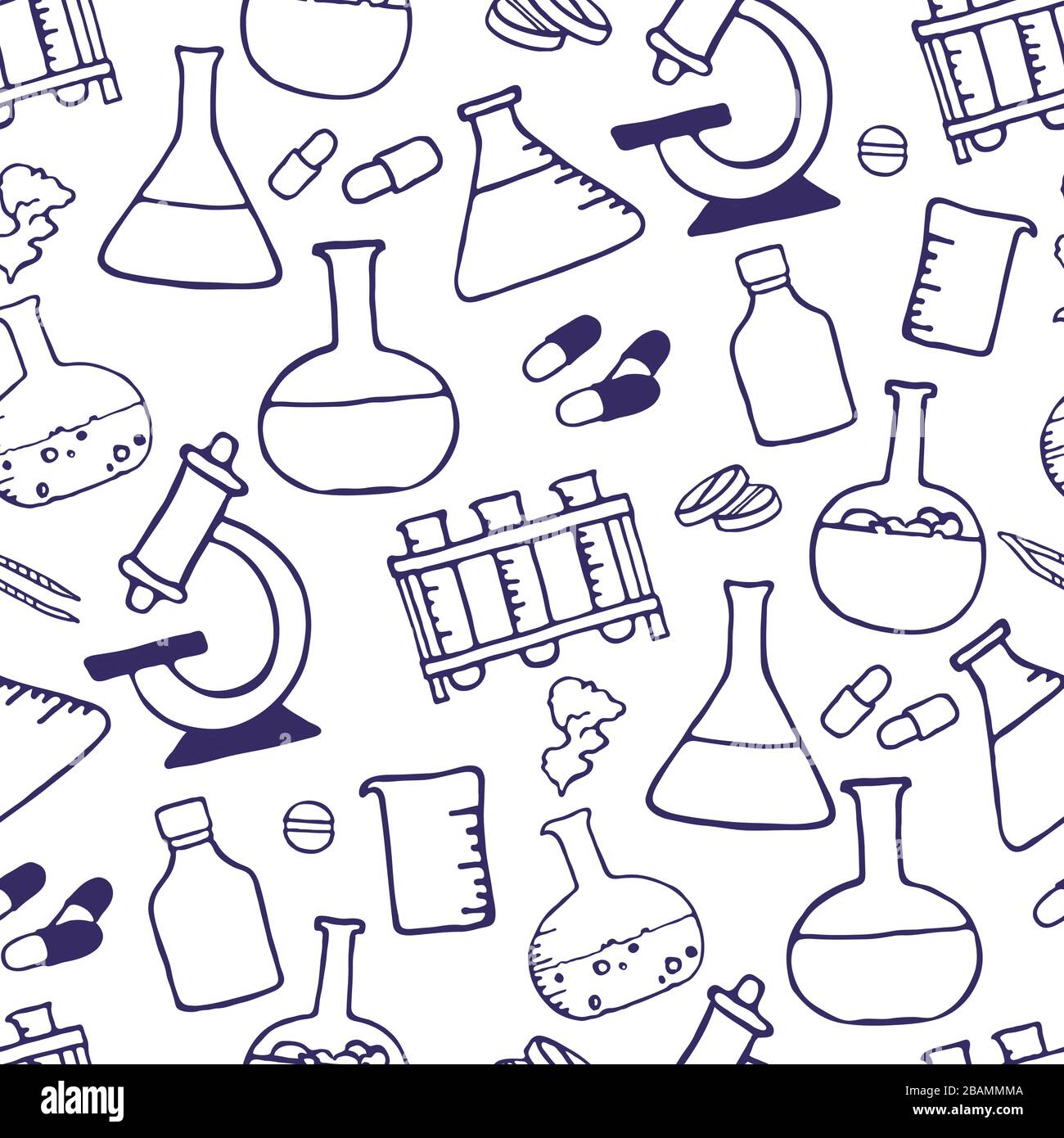 Medicine seamless doodle pattern for your design. Hand drawn Health ...