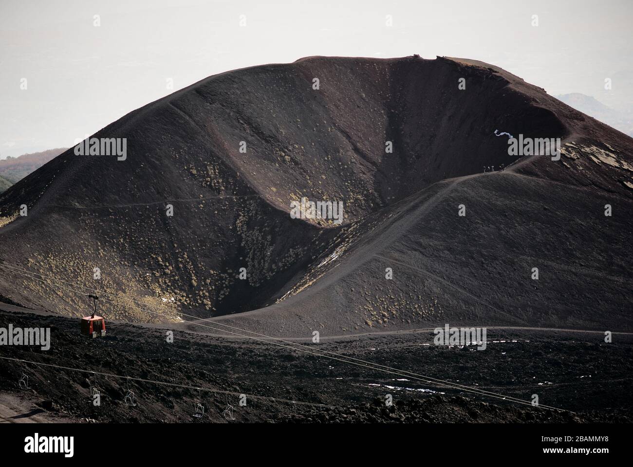 Etna Park volcanic crater of lateral cinder cone in Sicily Stock Photo ...