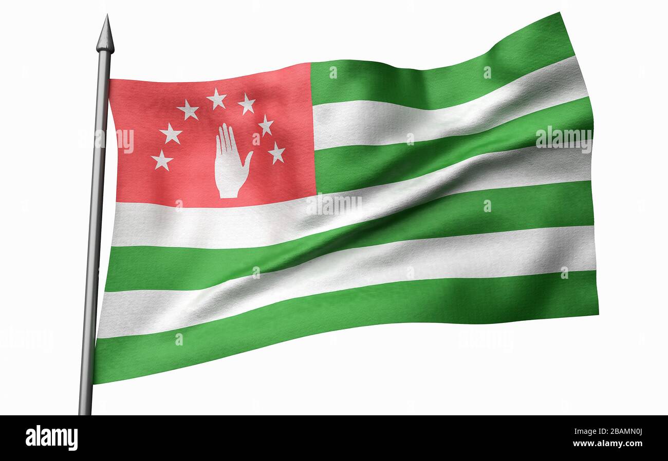 3D Render of Flagpole with Abkhazia Flag Stock Photo - Alamy