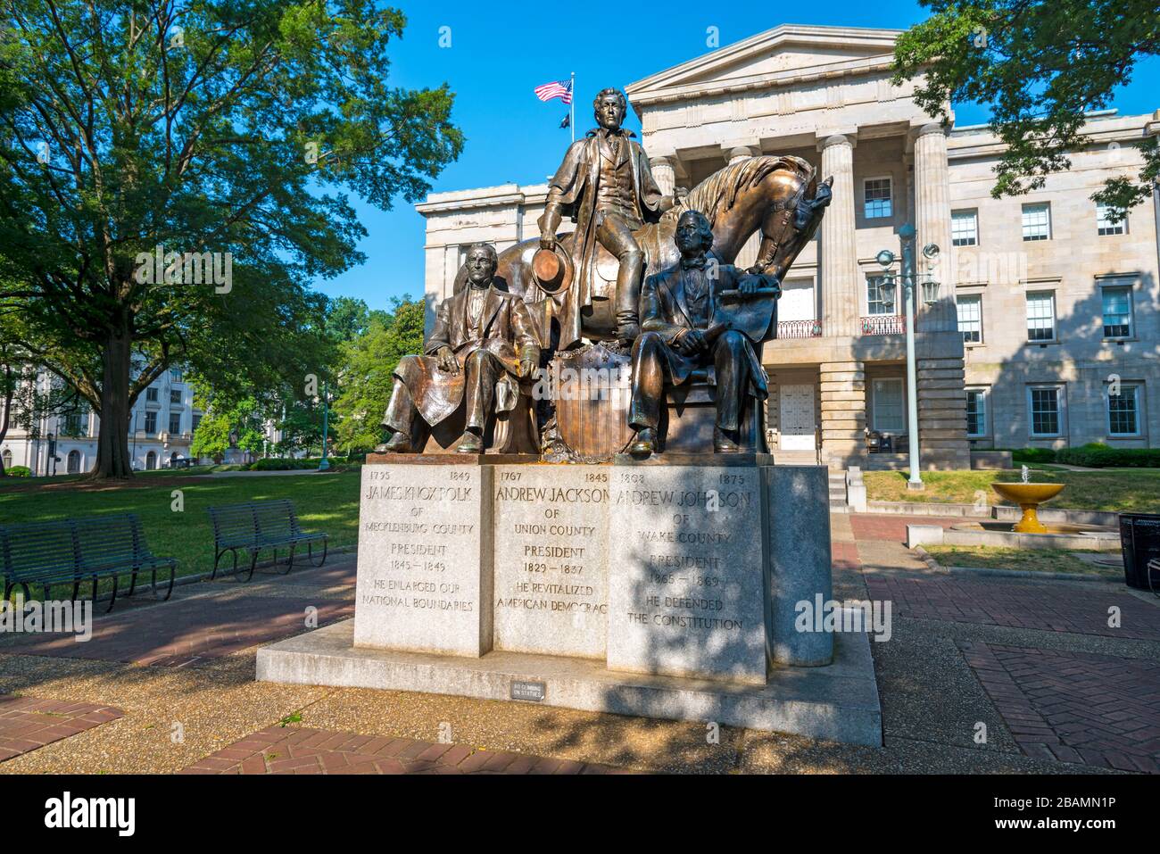 Memorial monument state of President James Polk, Andrew Jackson and ...