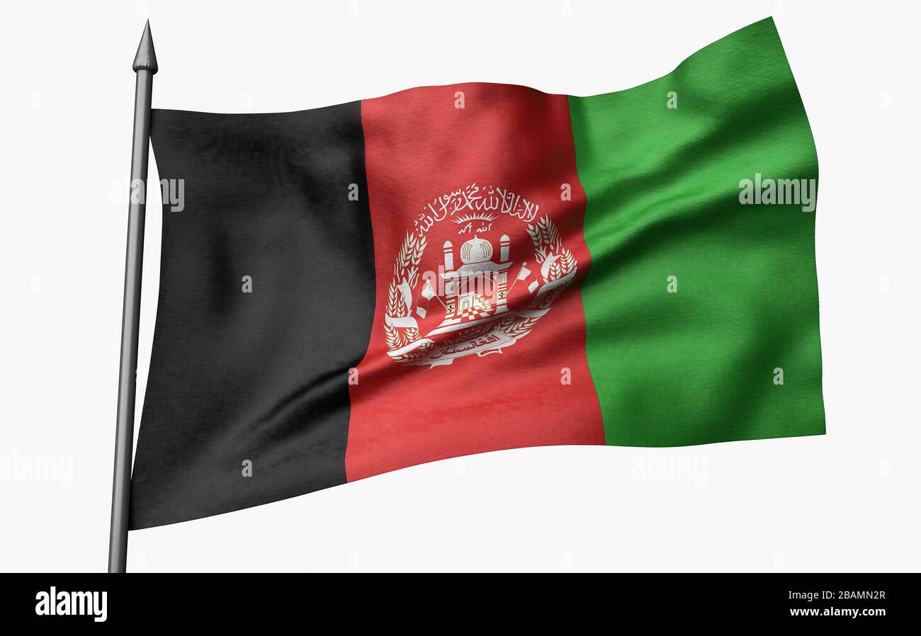 3D Render of Flagpole with Afghanistan Flag Stock Photo - Alamy