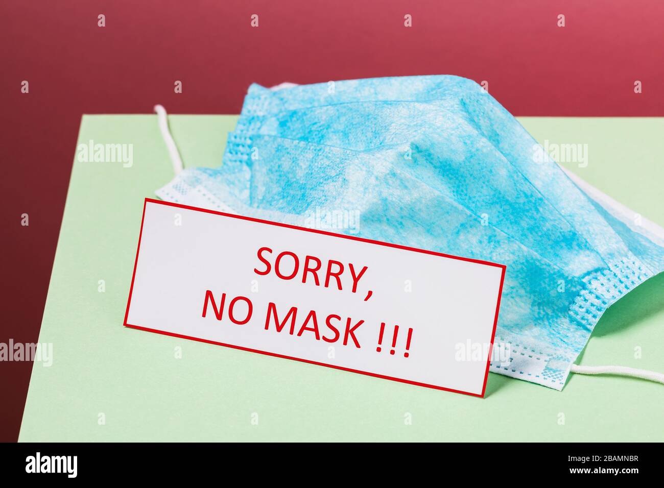 Medical mask and note with text. Concept on the lack of personal ...