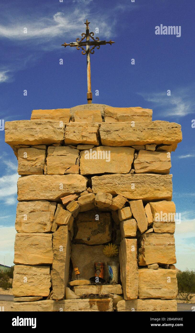 Terlingua Texas ghost town cemetery grave with cross Stock Photo - Alamy