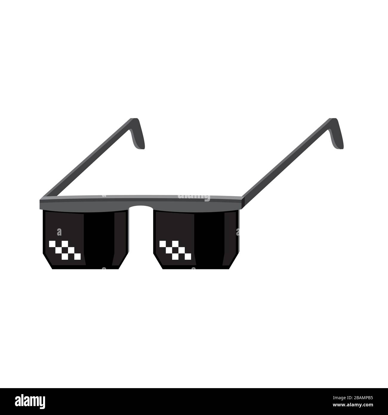 Isometric Pixel Glasses Icon Isolated on White Background. Black ...