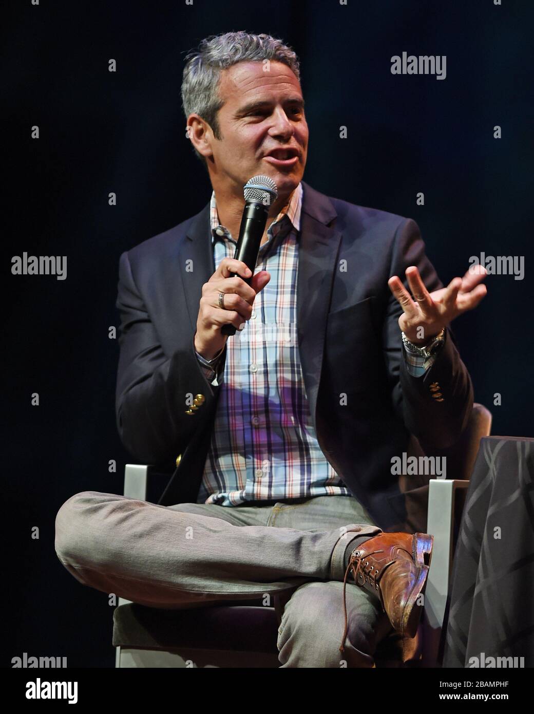 MIAMI BEACH, FL - APRIL 18: Andy Cohen and Anderson Cooper perform at ...