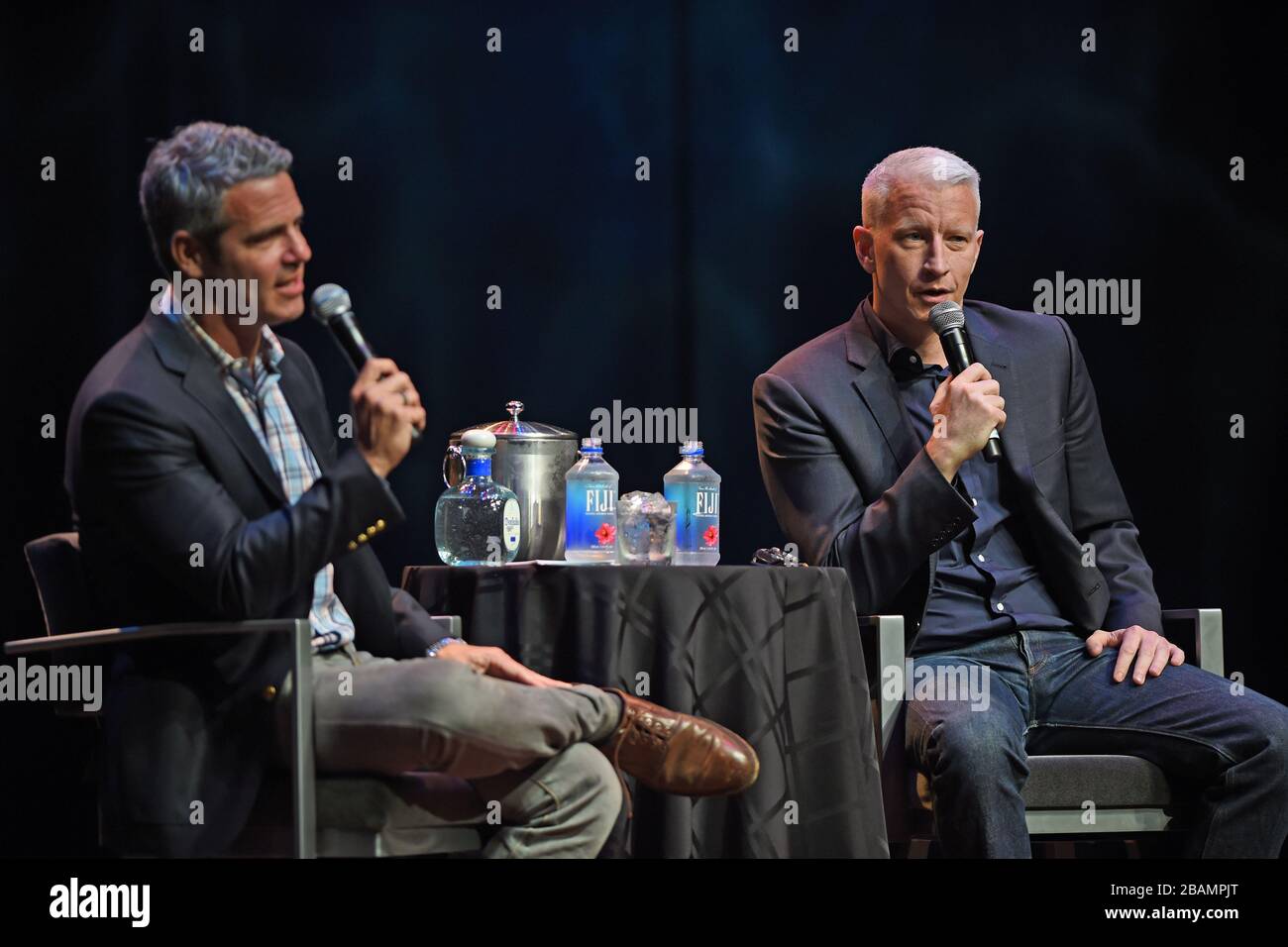 MIAMI BEACH, FL - APRIL 18: Andy Cohen and Anderson Cooper perform at ...