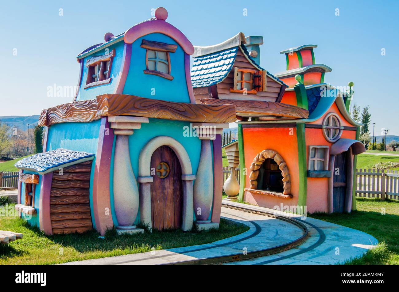 playgrounds in different cities in Europe Stock Photo - Alamy