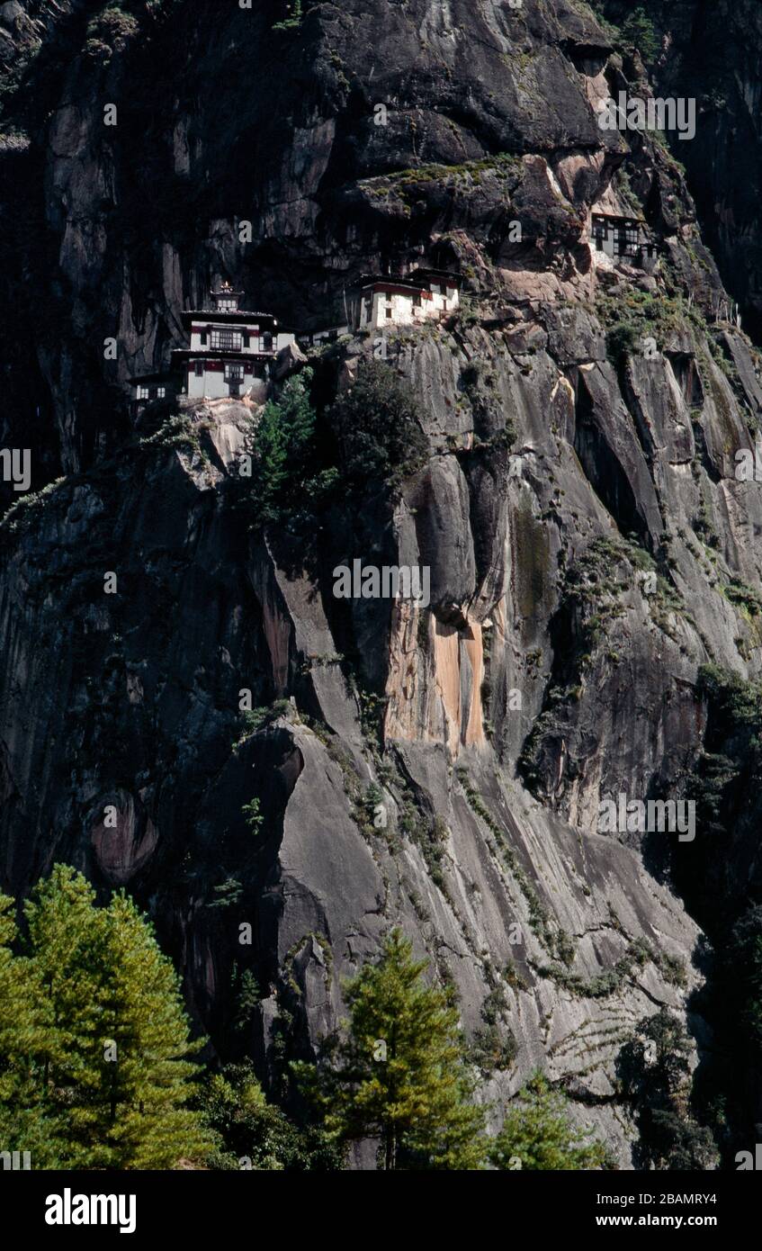 Taktsang Monastery, famously known as The Tiger's Nest, in Bhutan Stock ...