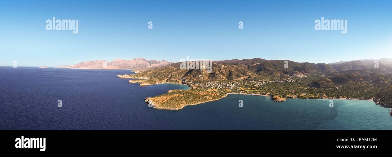 Aerial panoramic view of Kalydon Island, Crete, Greece Stock Photo - Alamy