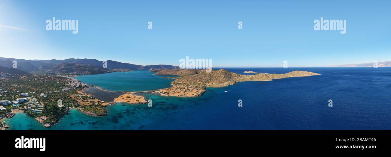 Aerial panoramic view of Kalydon Island, Crete, Greece Stock Photo - Alamy