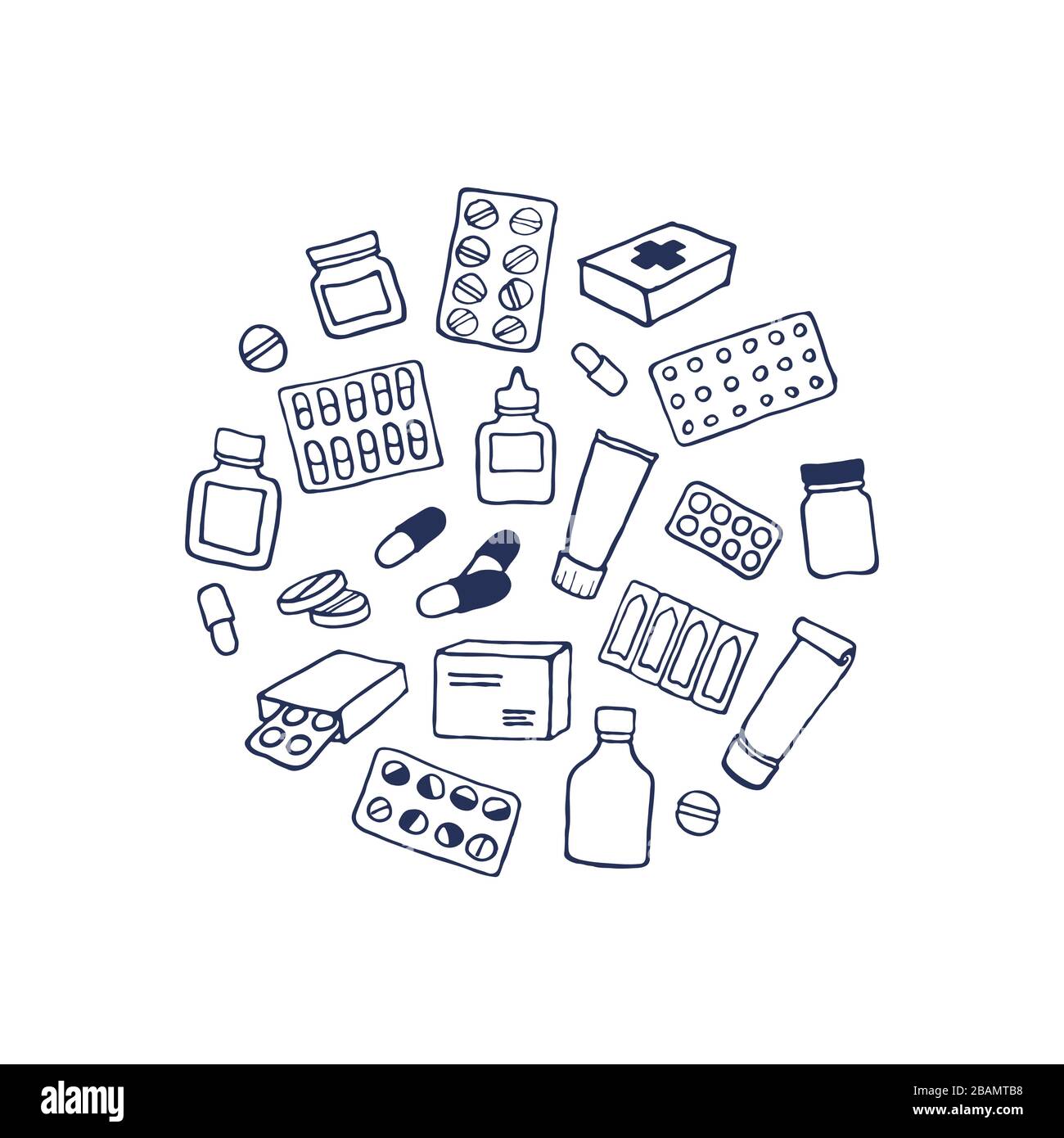 Doodle medicine icon set for your design. Hand drawn Health care ...