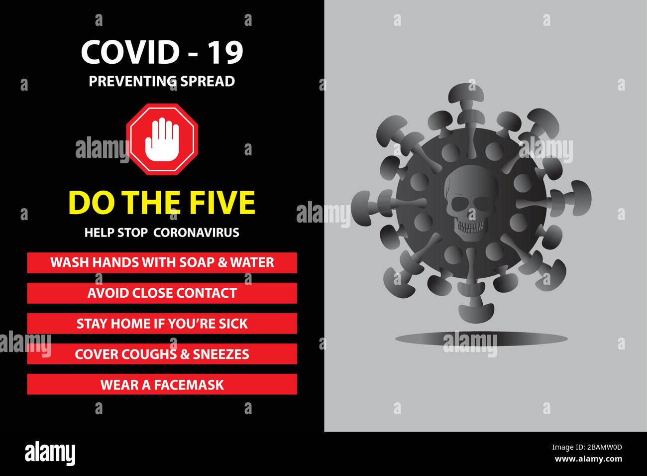 Covid-19 preventing Spread, help stop Coronavairus, do the five ...
