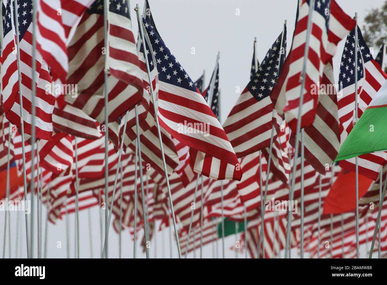 Collection of US flags Stock Photo - Alamy