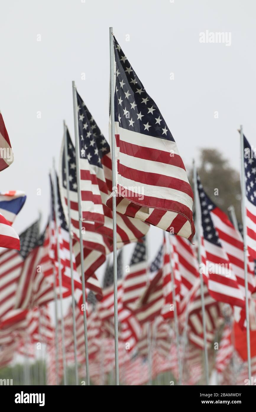 Collection of US flags Stock Photo - Alamy