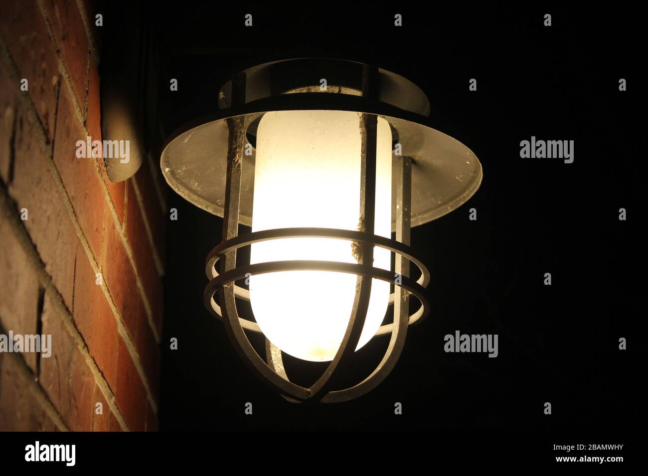 Lamp Light Outside House Stock Photo - Alamy