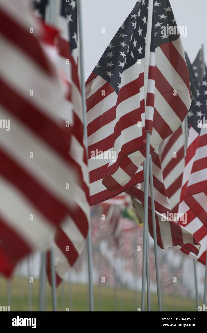 Collection of US flags Stock Photo - Alamy