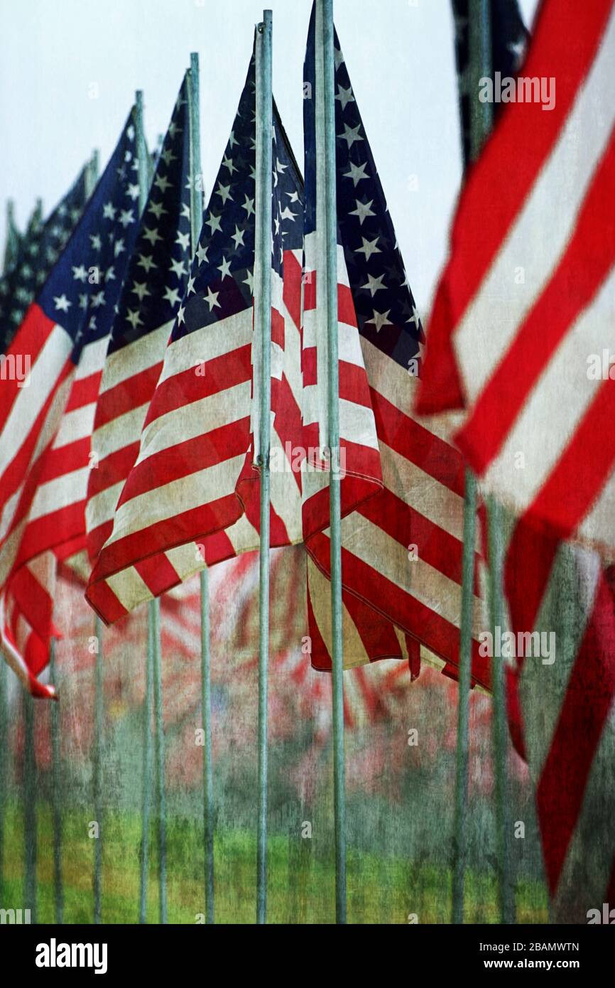 Collection of US flags Stock Photo - Alamy