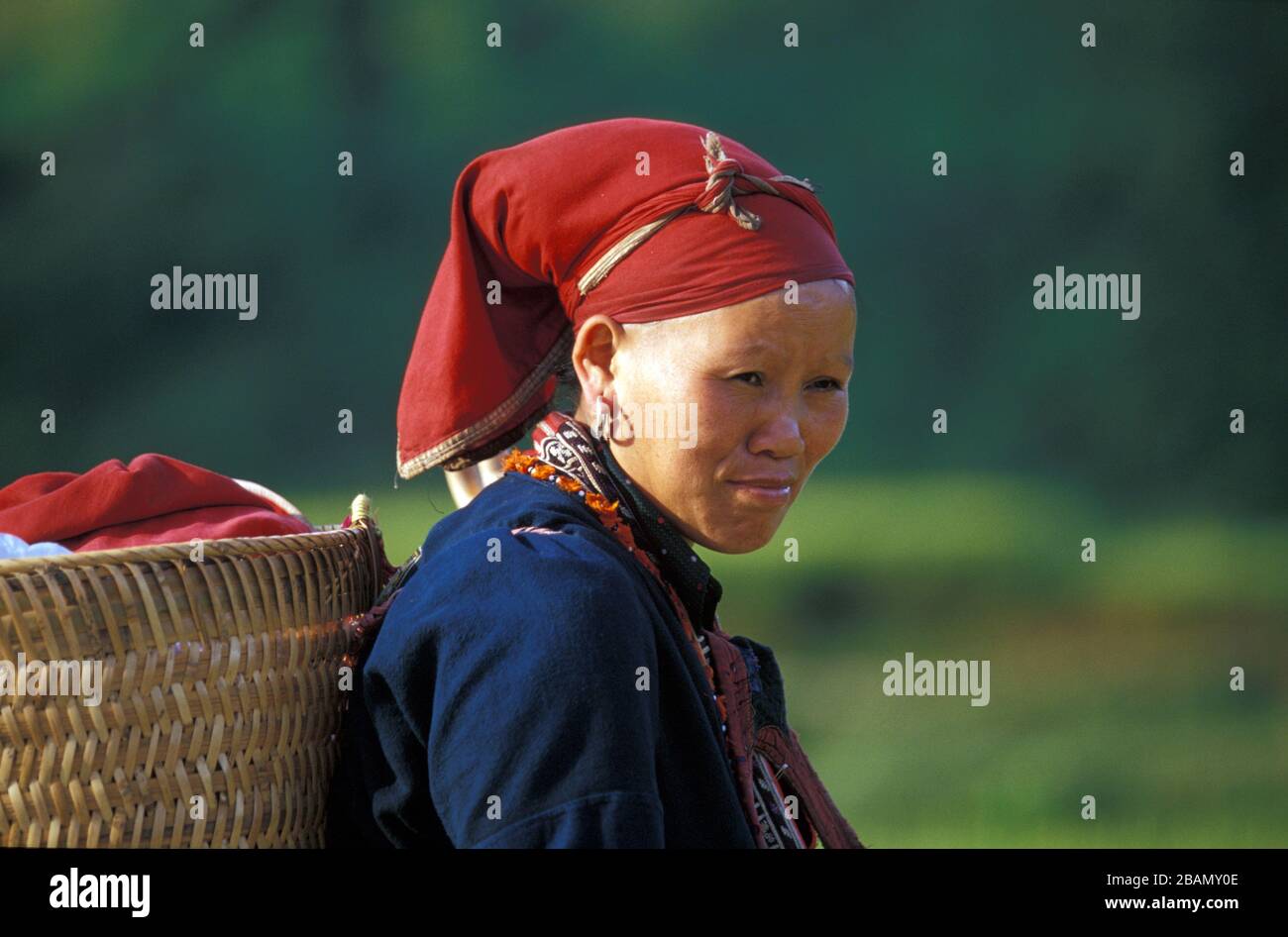 A Red Dao young woman with their traditional costumes with colorful ...