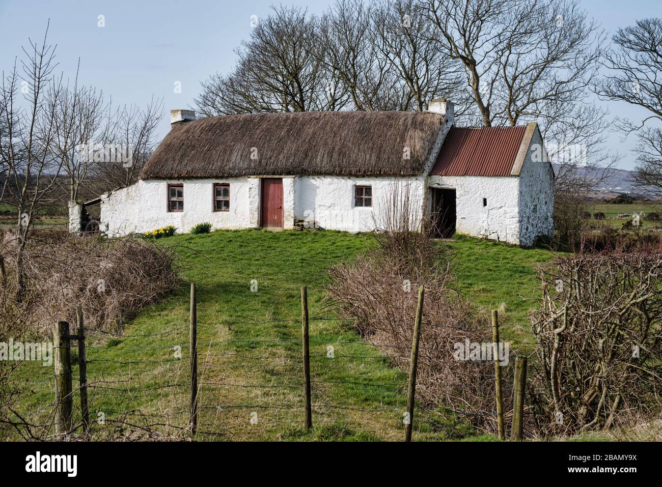 Donegal, Ireland - Mar 22, 2020: This is an old abandon thatched ...