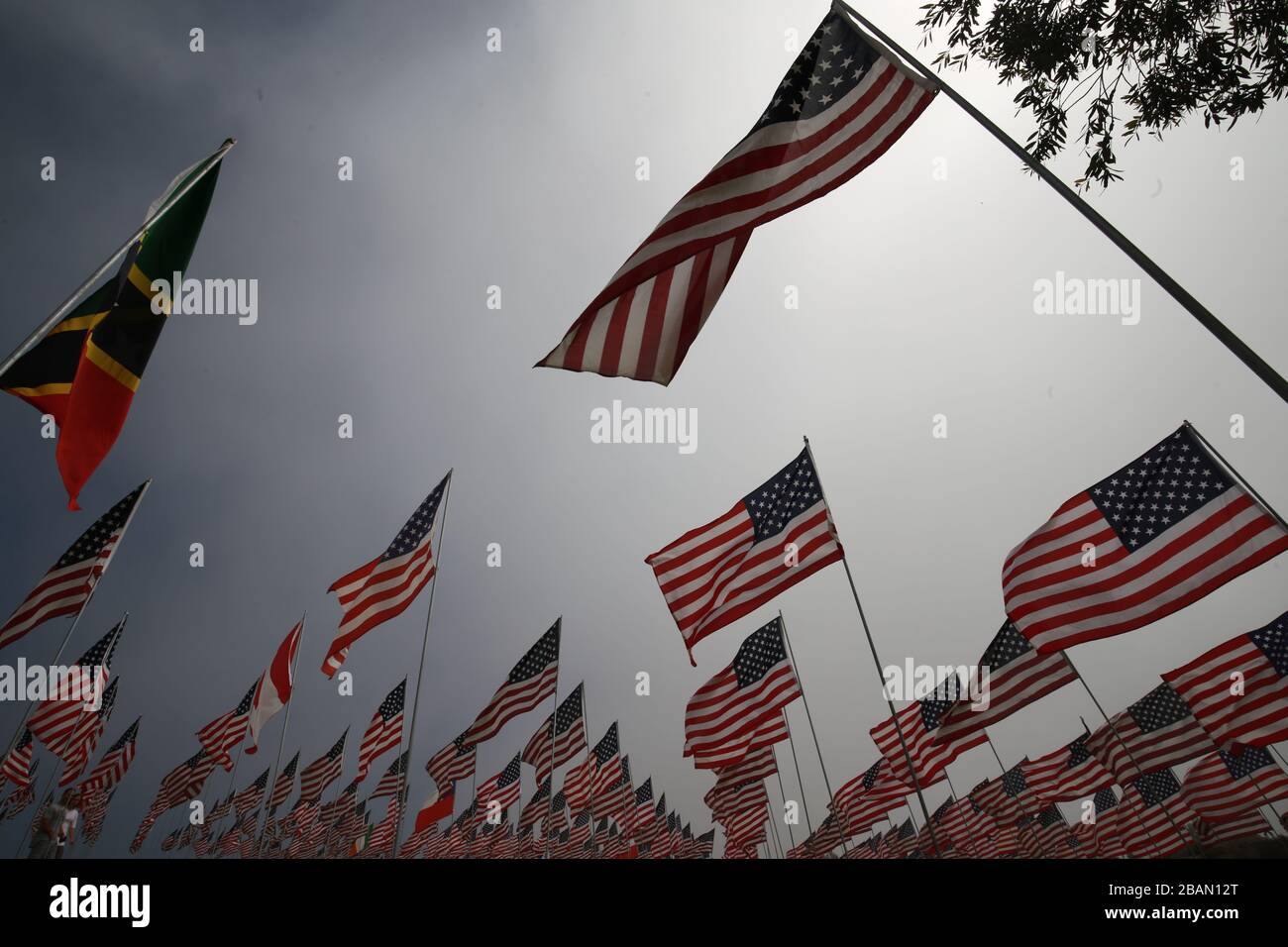 Collection of US flags Stock Photo - Alamy
