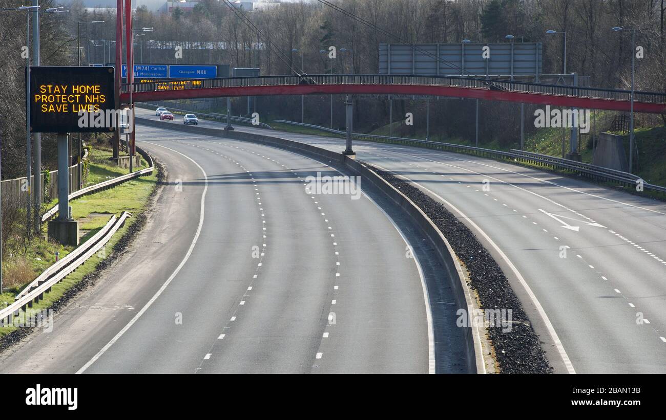 Red footbridge crossing over m80 motorway hi-res stock photography and ...