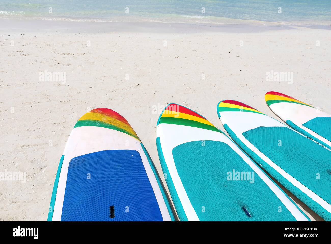 surfboard on the white beach shore, Boracay,Philippines Stock Photo - Alamy