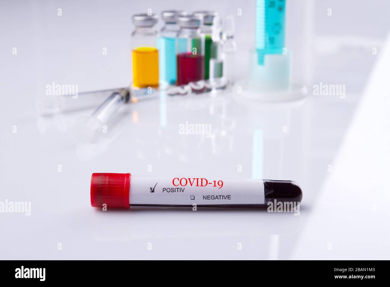 Coronavirus positive blood test Stock Photo - Alamy
